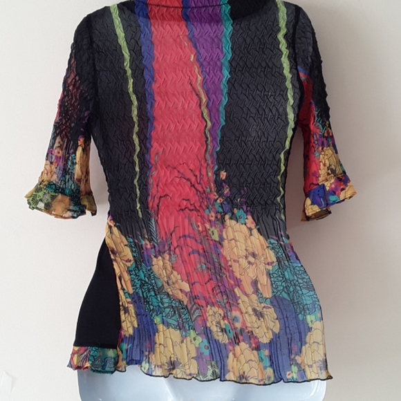 Alberto Makali | Tops | Alberto Makali Multicolor Embellished Crinkle S ...